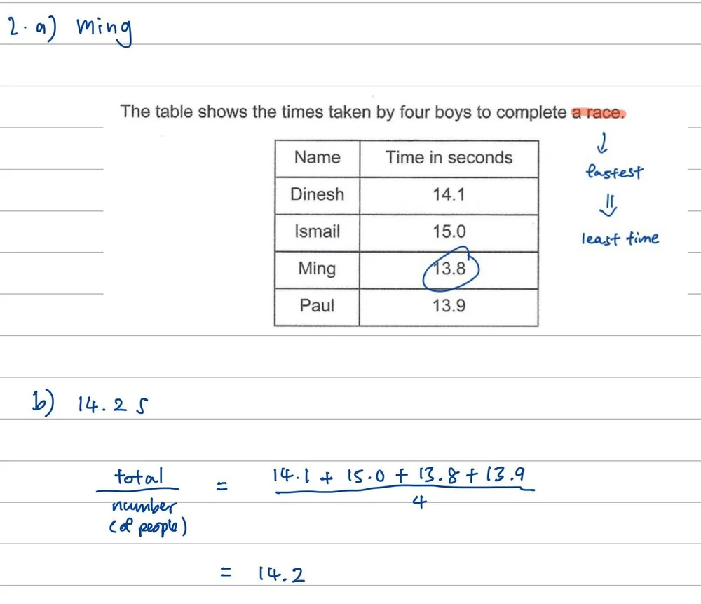 PSLE Math 2020 Paper 2 Question 2