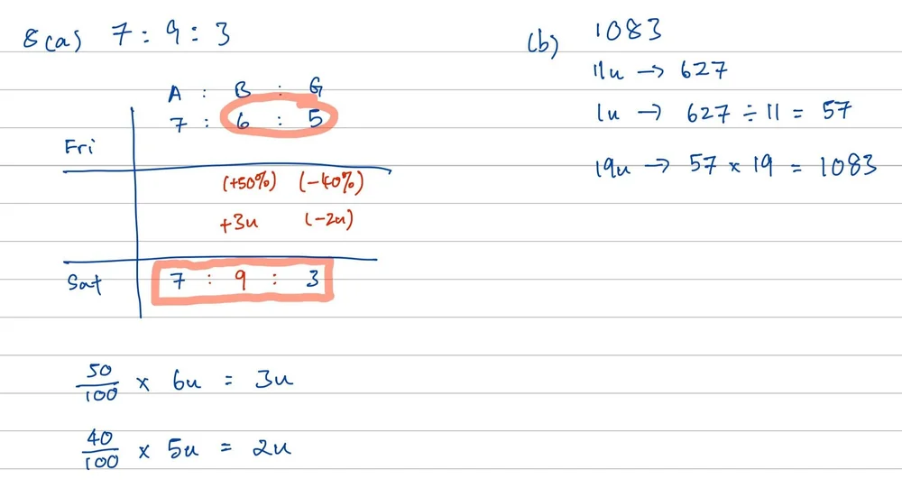 PSLE Math 2020 Paper 2 Question 8