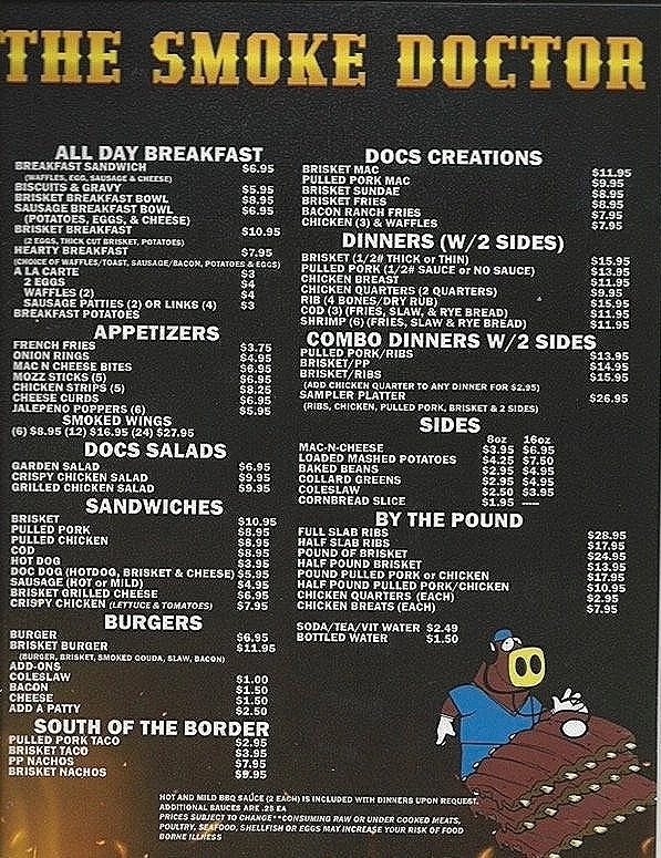Menu — The Smoke Doctor Bar-B-Q
