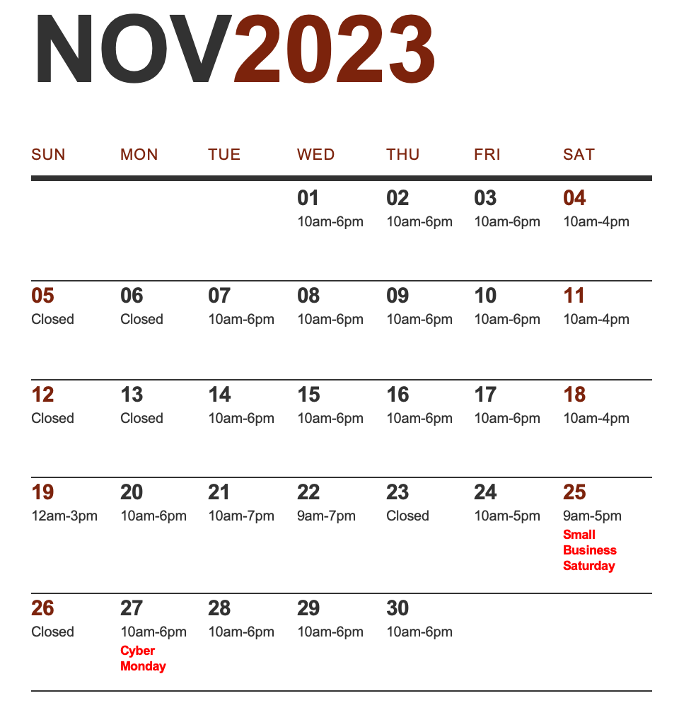 Hours — The Candy Box