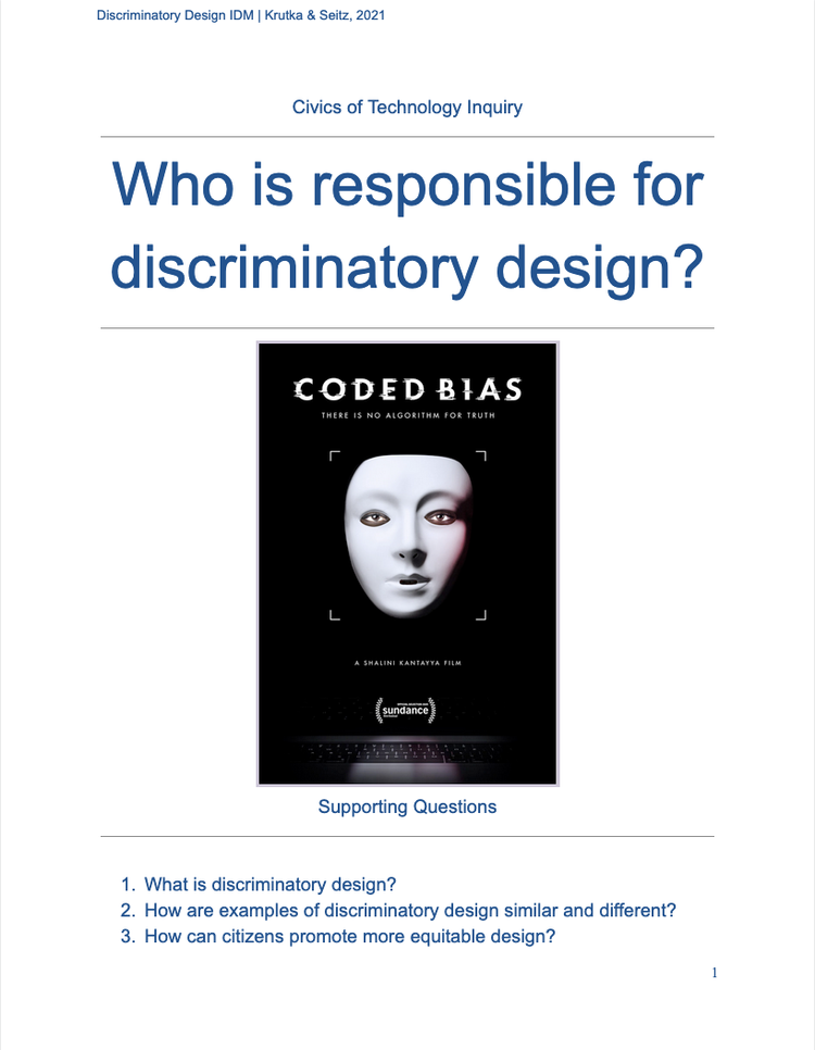 Inquiry Design Model Lessons — Civics of Technology