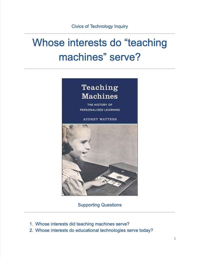 Inquiry Design Model Lessons — Civics of Technology