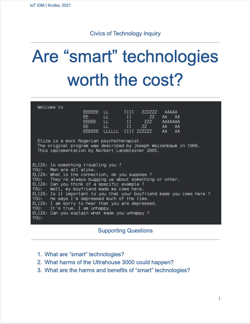 Inquiry Design Model Lessons — Civics of Technology