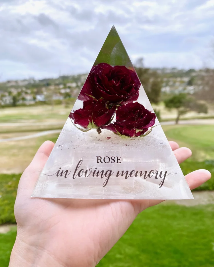 Custom Cremated Ashes Colored Pyramid — MarinaMakesArt - Modern Resin ...