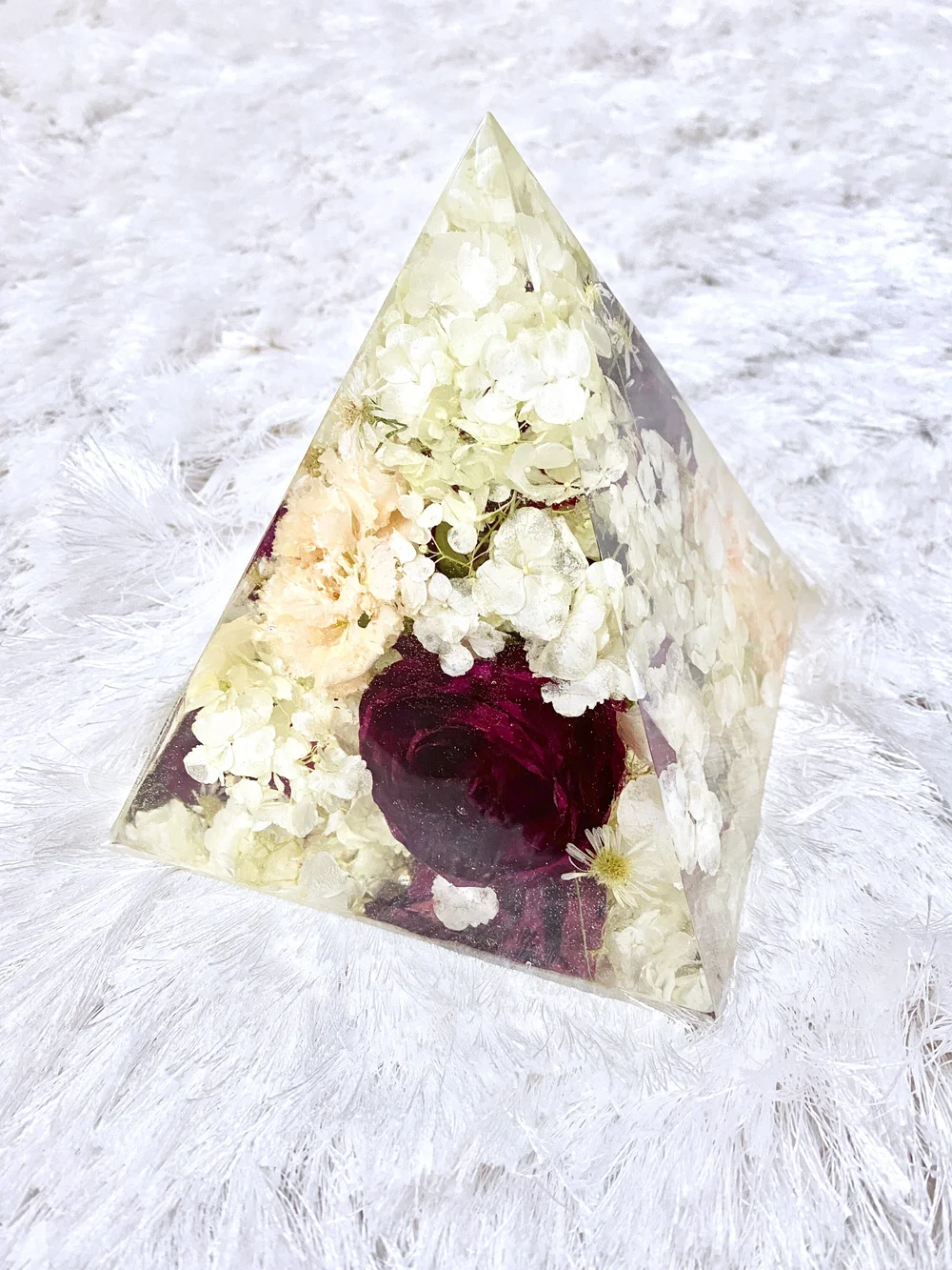 Custom Strawflower Crystal Pyramid — MarinaMakesArt - Modern Resin Art ...