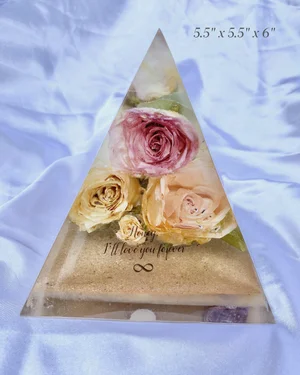 Custom Cremated Ashes Colored Pyramid — MarinaMakesArt - Modern Resin ...