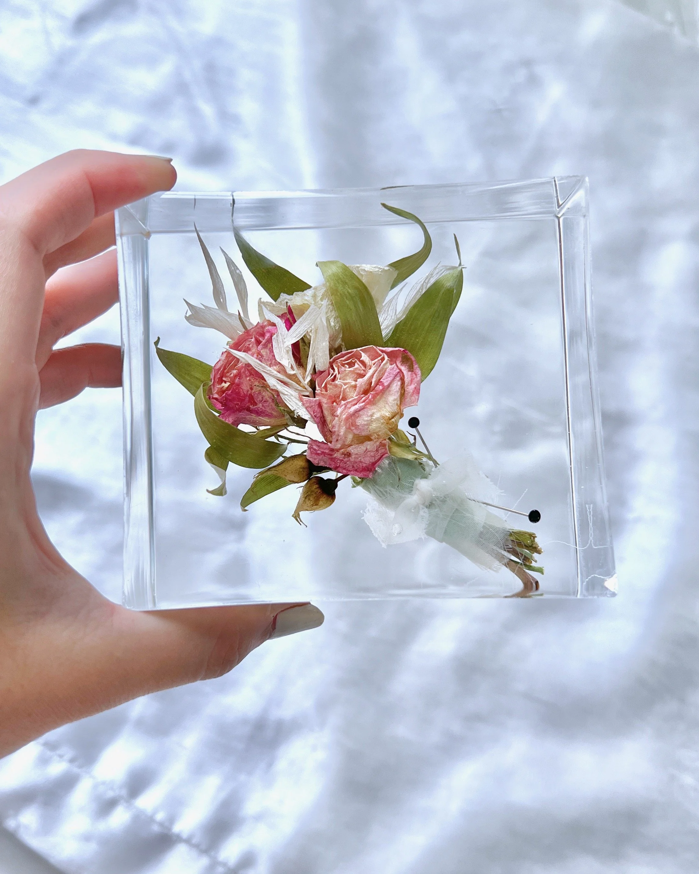 Custom Wedding Bouquet Preservation Block, Resin Flower Preservation ...