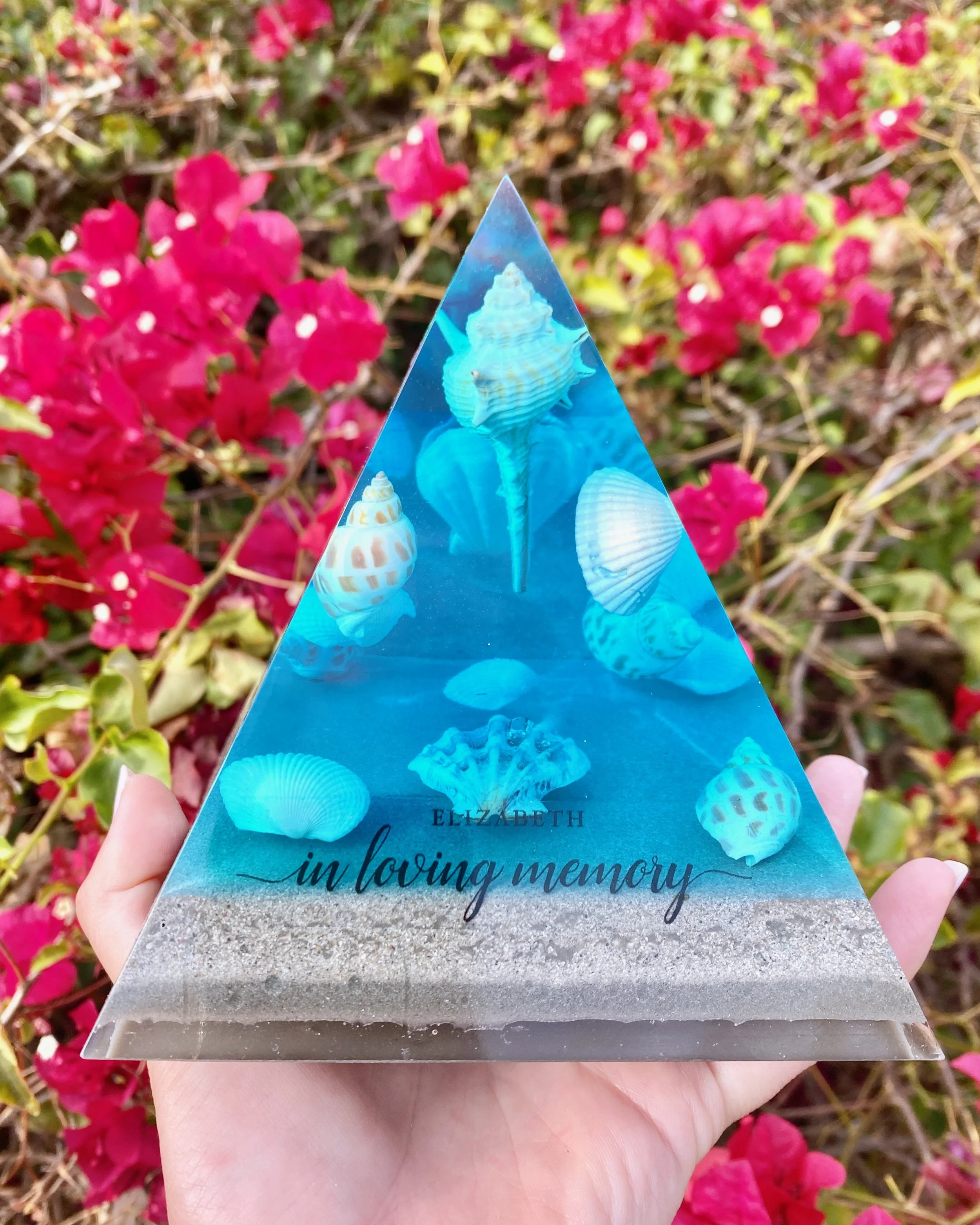 Custom Memorial Pyramid, Custom Cremation Ash Resin Pyramid, Cremation ...