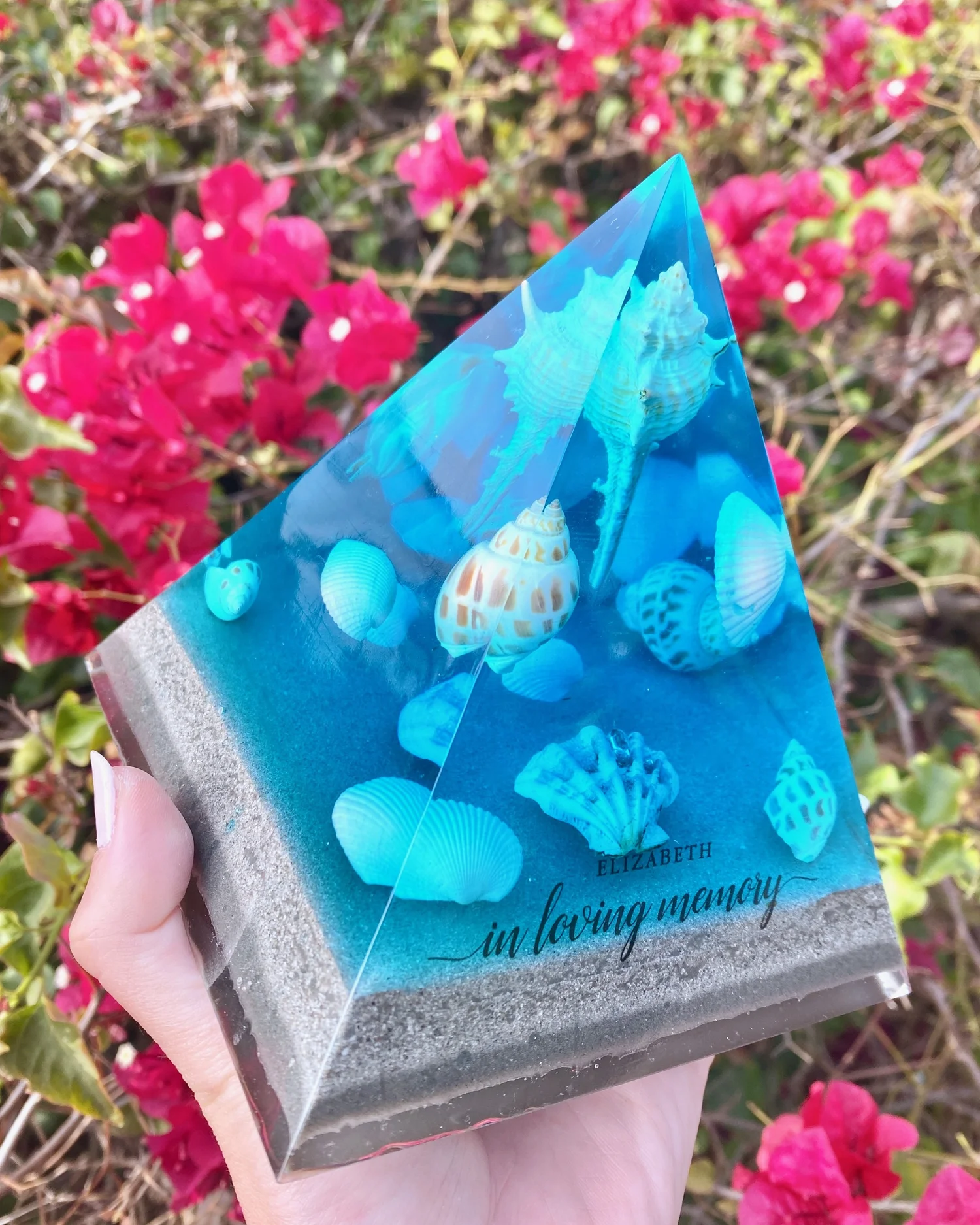 Custom Memorial Pyramid, Custom Cremation Ash Resin Pyramid, Cremation ...