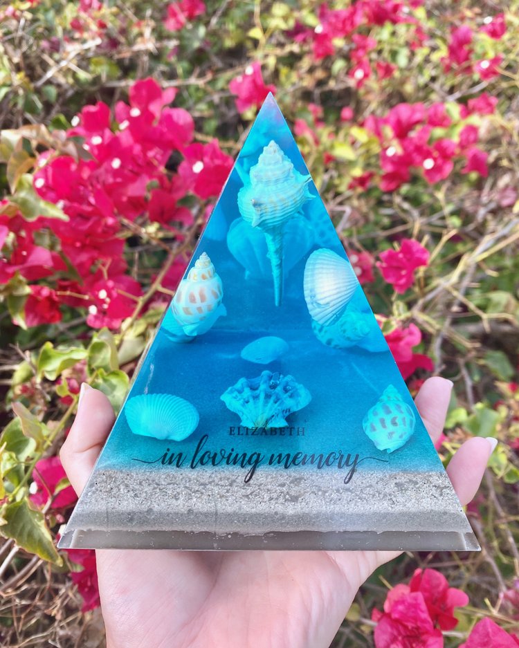 Custom Memorial Pyramid, Custom Cremation Ash Resin Pyramid, Cremation ...