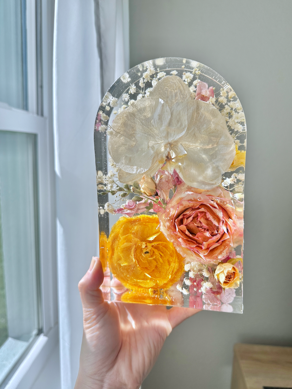 Custom Flower Bookends — MarinaMakesArt - Modern Resin Art by Marina Nara
