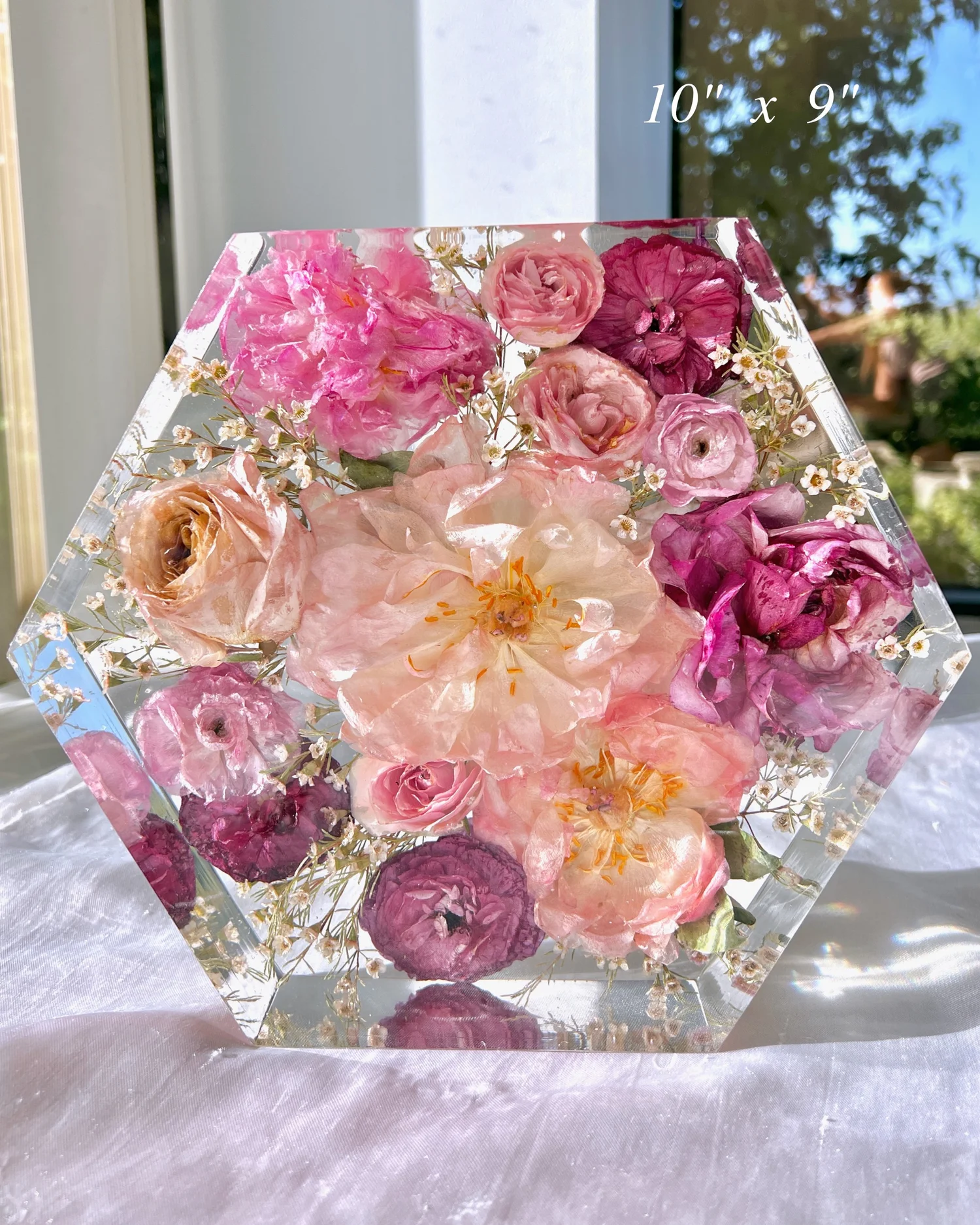 Custom Preserved Bouquet Tray with Gold or Silver Handles ...