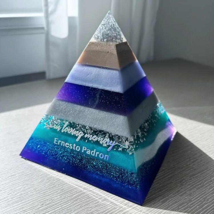 Custom Memorial Pyramid, Custom Cremation Ash Resin Pyramid, Cremation ...