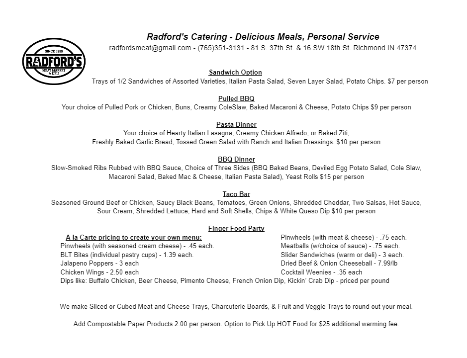 Feed a crowd — Radford's Meat