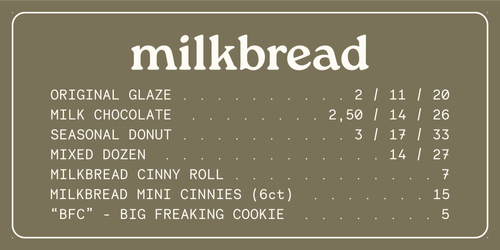 menu — milkbread