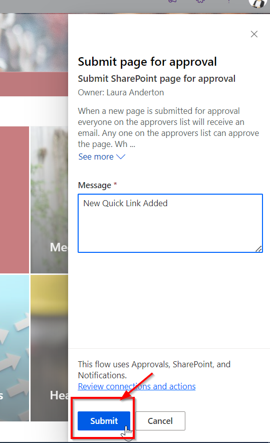 Turn on Approvals for your SharePoint pages — Laura Anderton