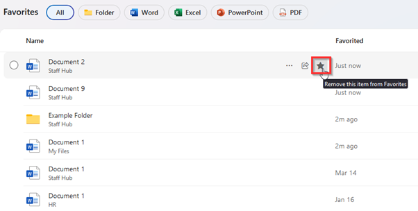 Favouriting files and folders in SharePoint and OneDrive — Laura Anderton