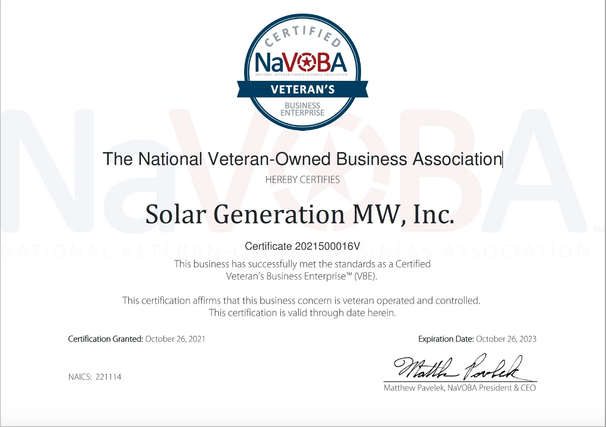 Navoba Logo The National Veteran Owned Business Association (NaVOBA)