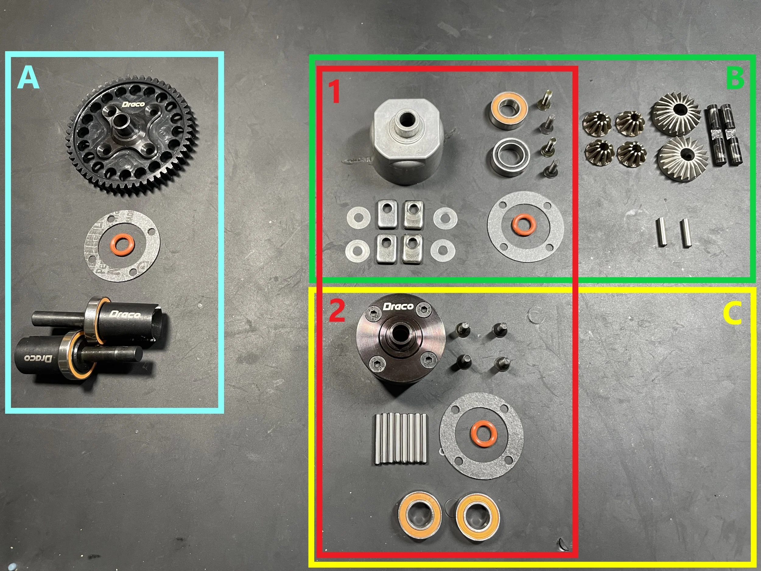 DRA-200 Draco Centre Diff Set 2024 — Draco Precision - Custom RC Products