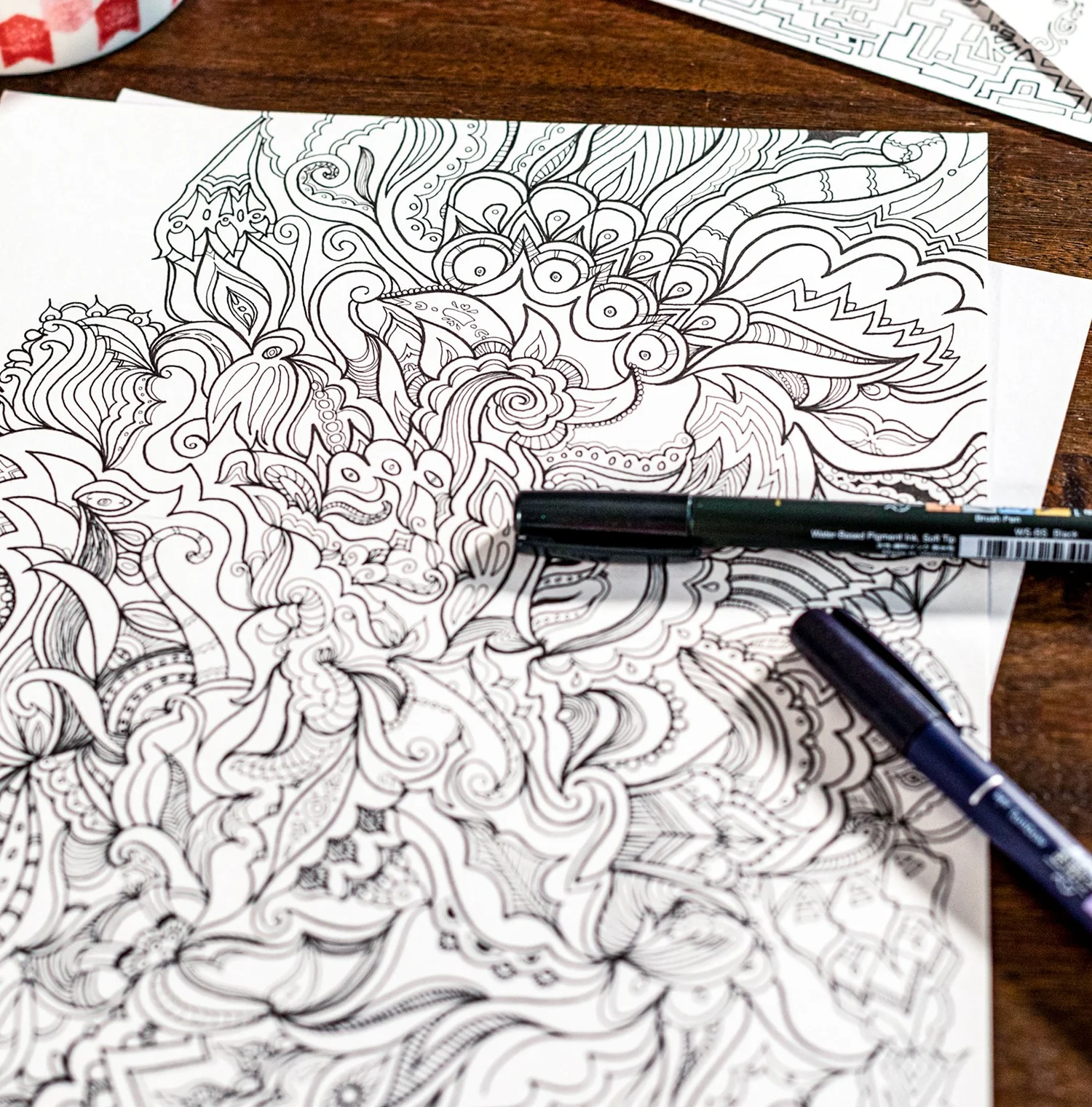 Easy Abstract Zen Doodle Coloring Page - Printable — Alaina Perry