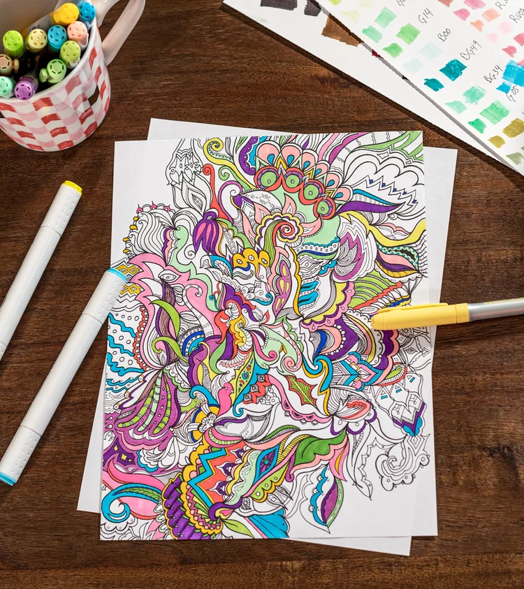 Easy Abstract Zen Doodle Coloring Page - Printable — Alaina Perry