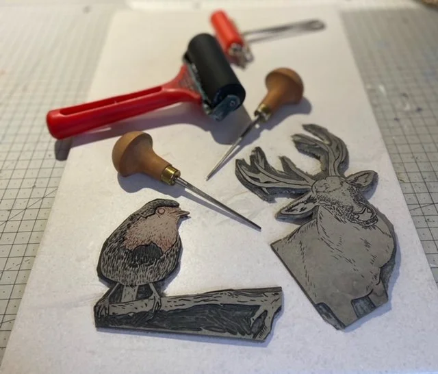 Christmas Card Lino Cut Printing — Hopewell Studios