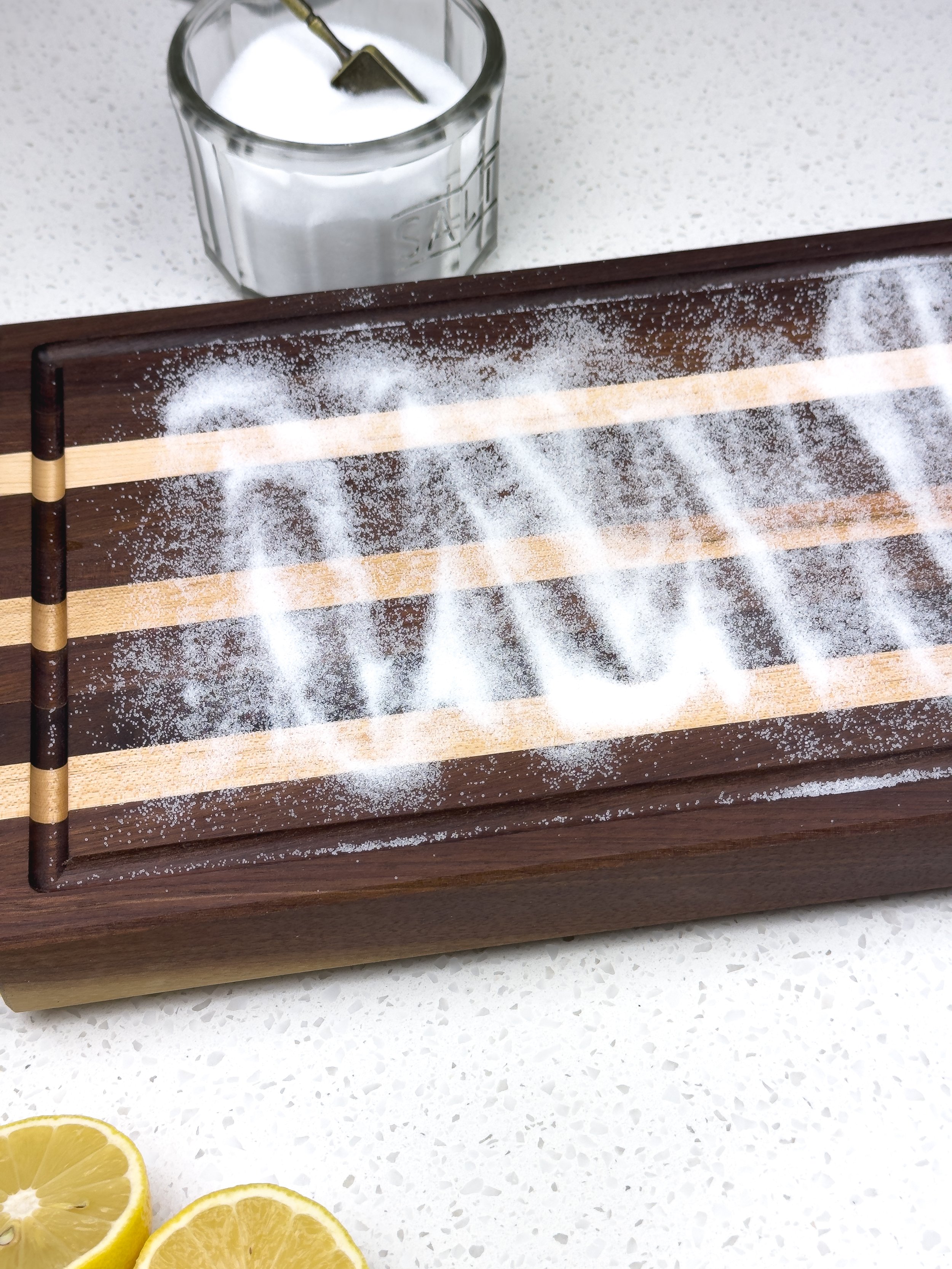 How to Clean a Wooden Cutting Board using Lemon and Salt — Life on Reed