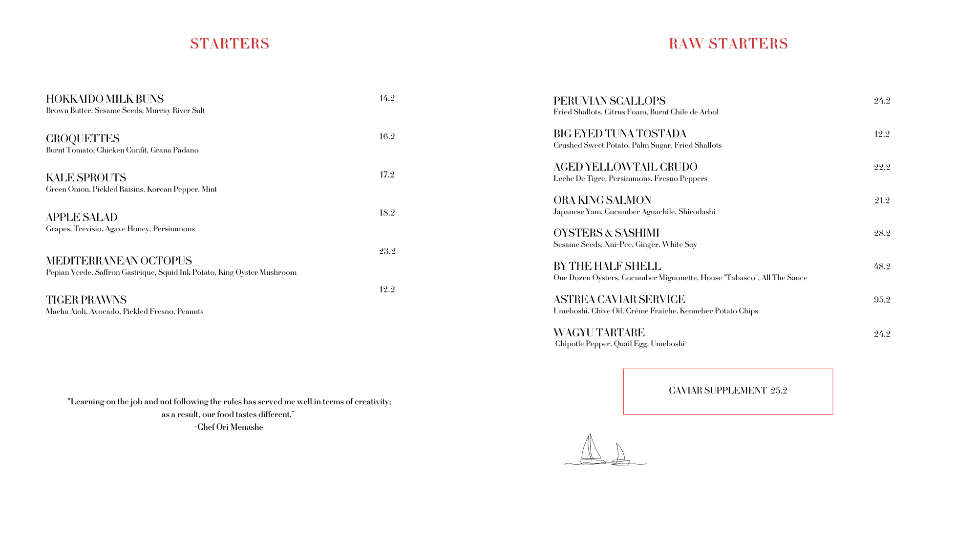 VERSE LA Cuisine | Food Menu — VERSE