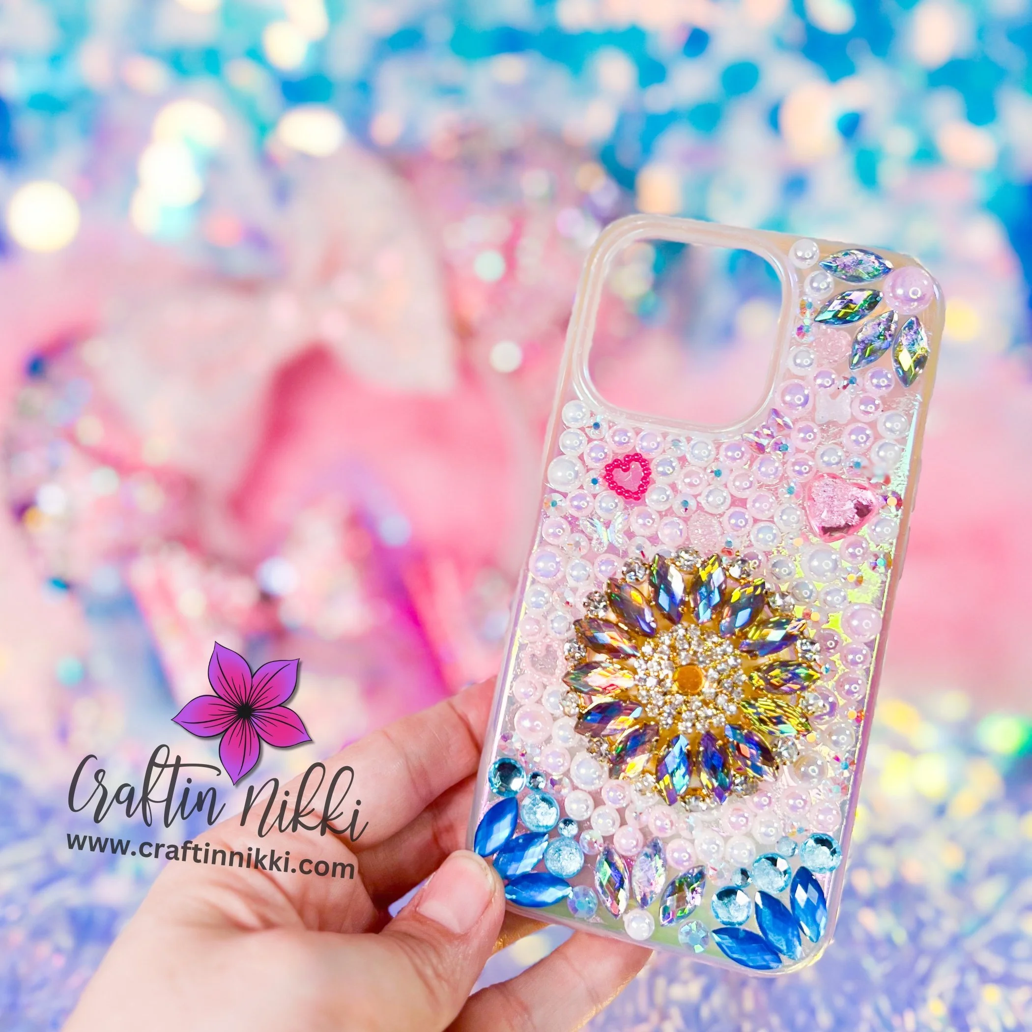 Fabulous DIY Bejeweled Phone Case by Craftin with Nikki Blog