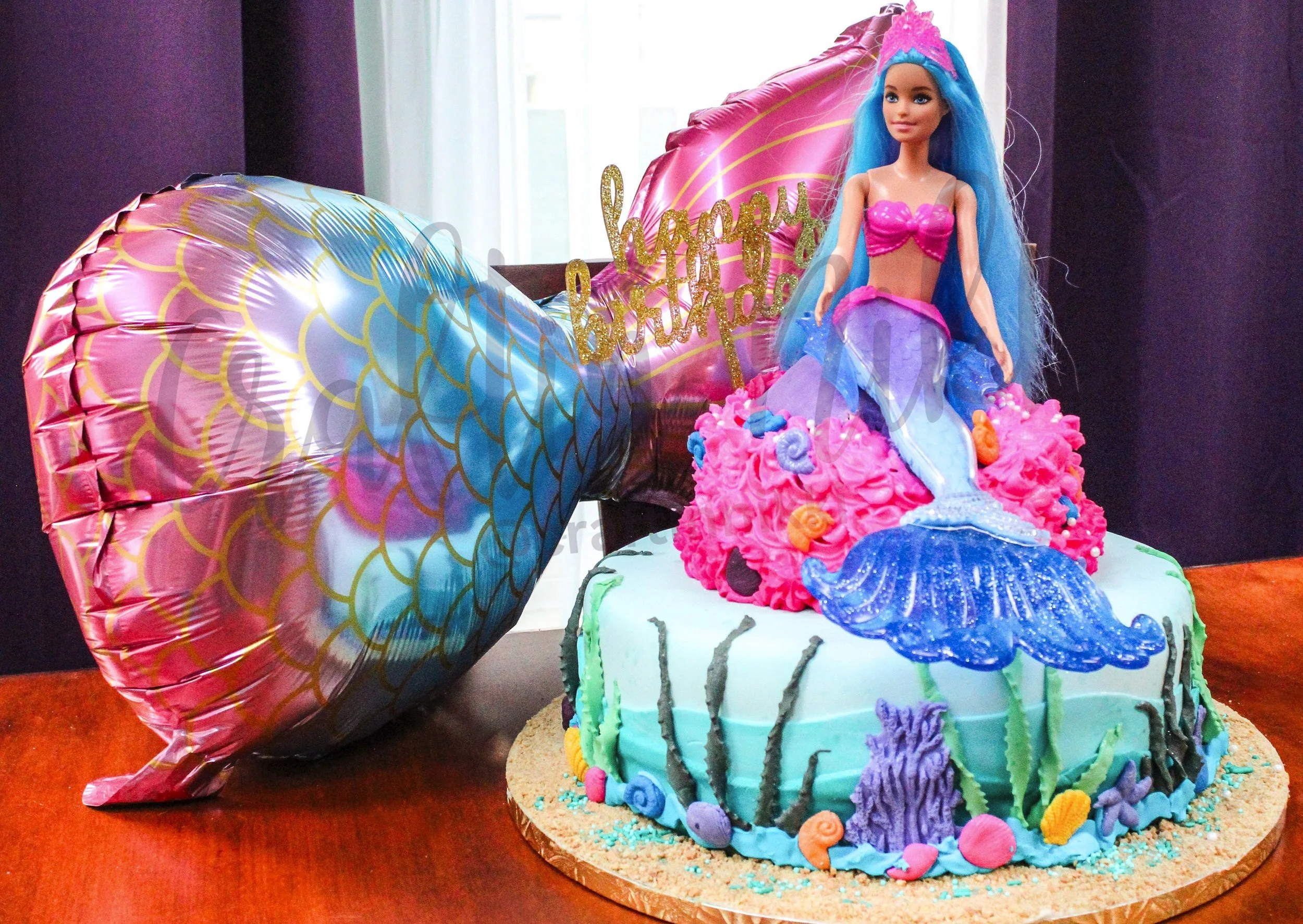 DIY Mermaid Barbie Doll Inspired Cake