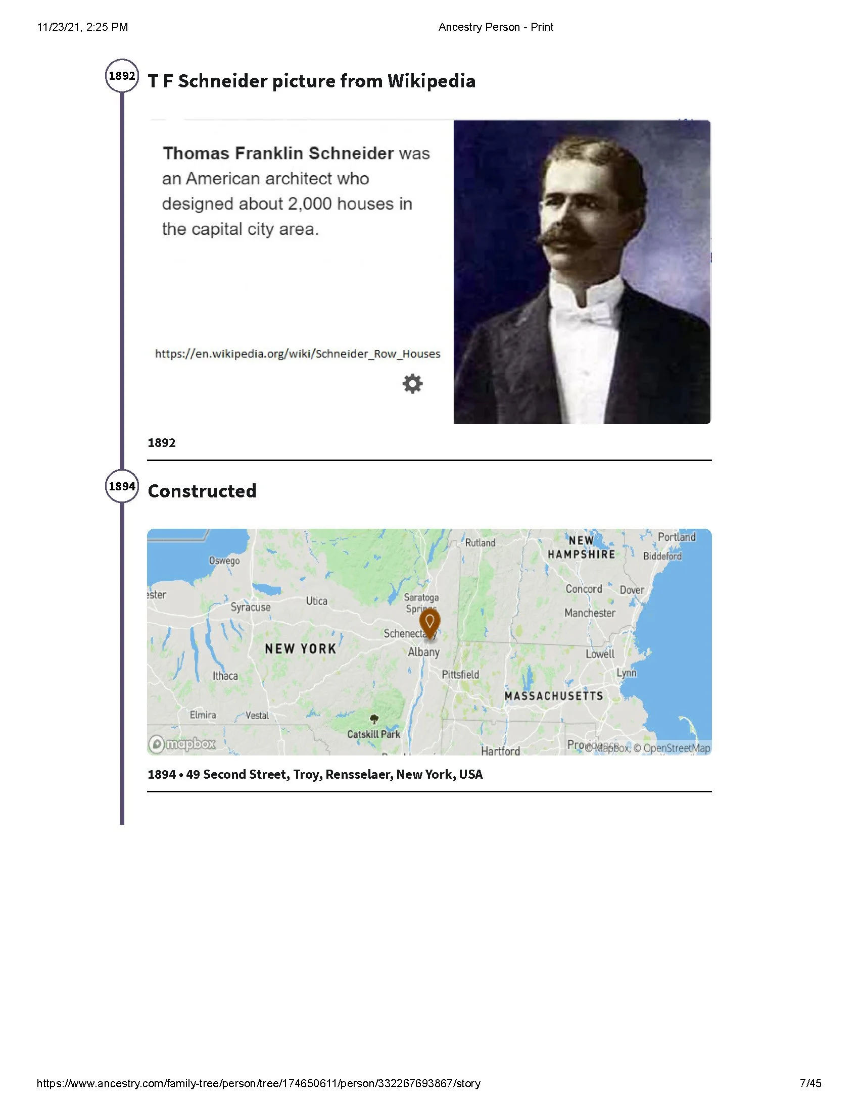 Paine Castle Troy Timeline — Paine Castle Foundation