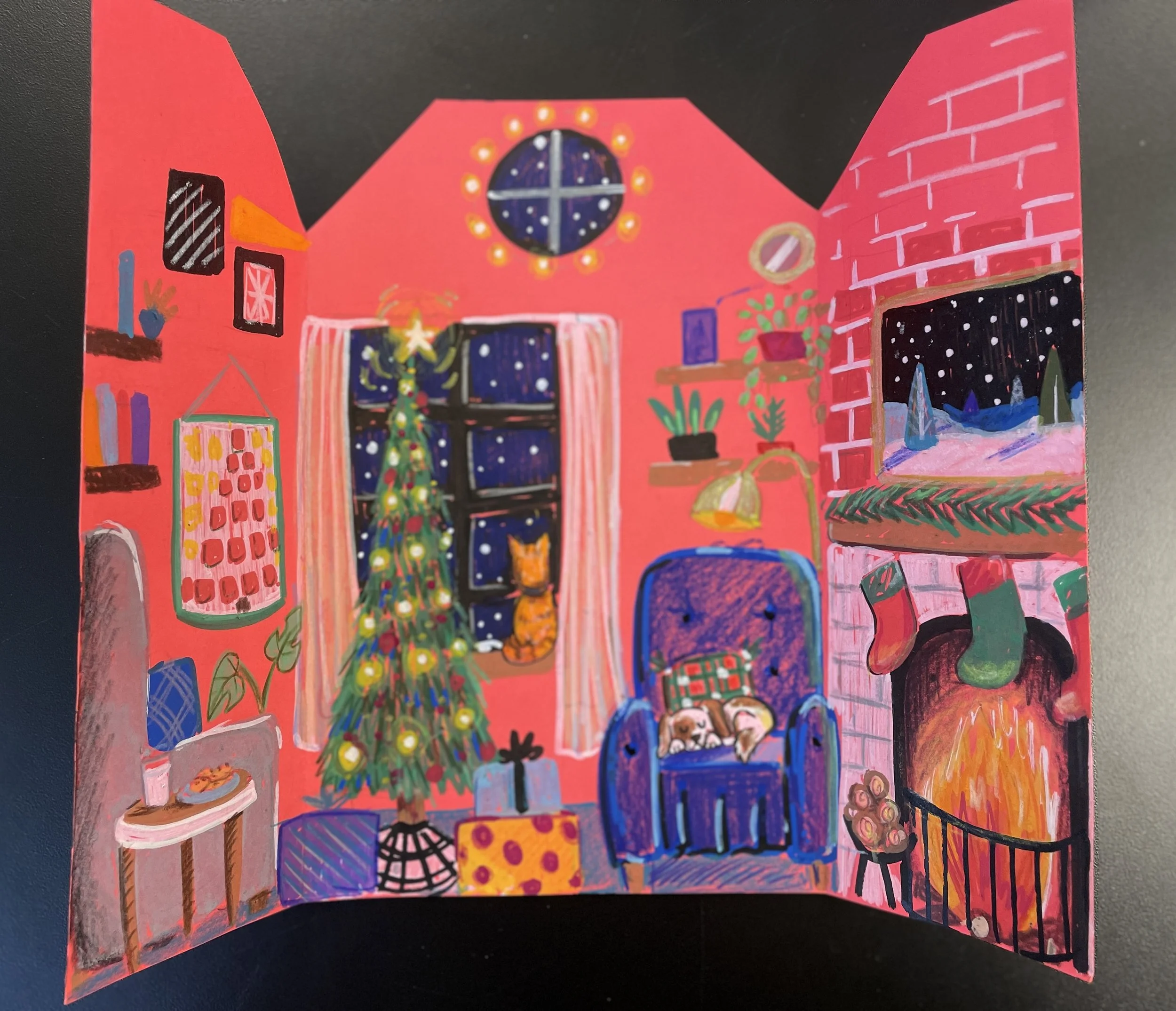Home For the Holidays Art Lesson – Art With Mrs. E