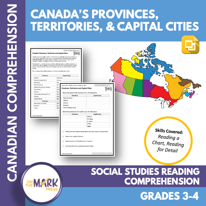Canada's Provinces, Territories and Capital Cities, Google Slides ...