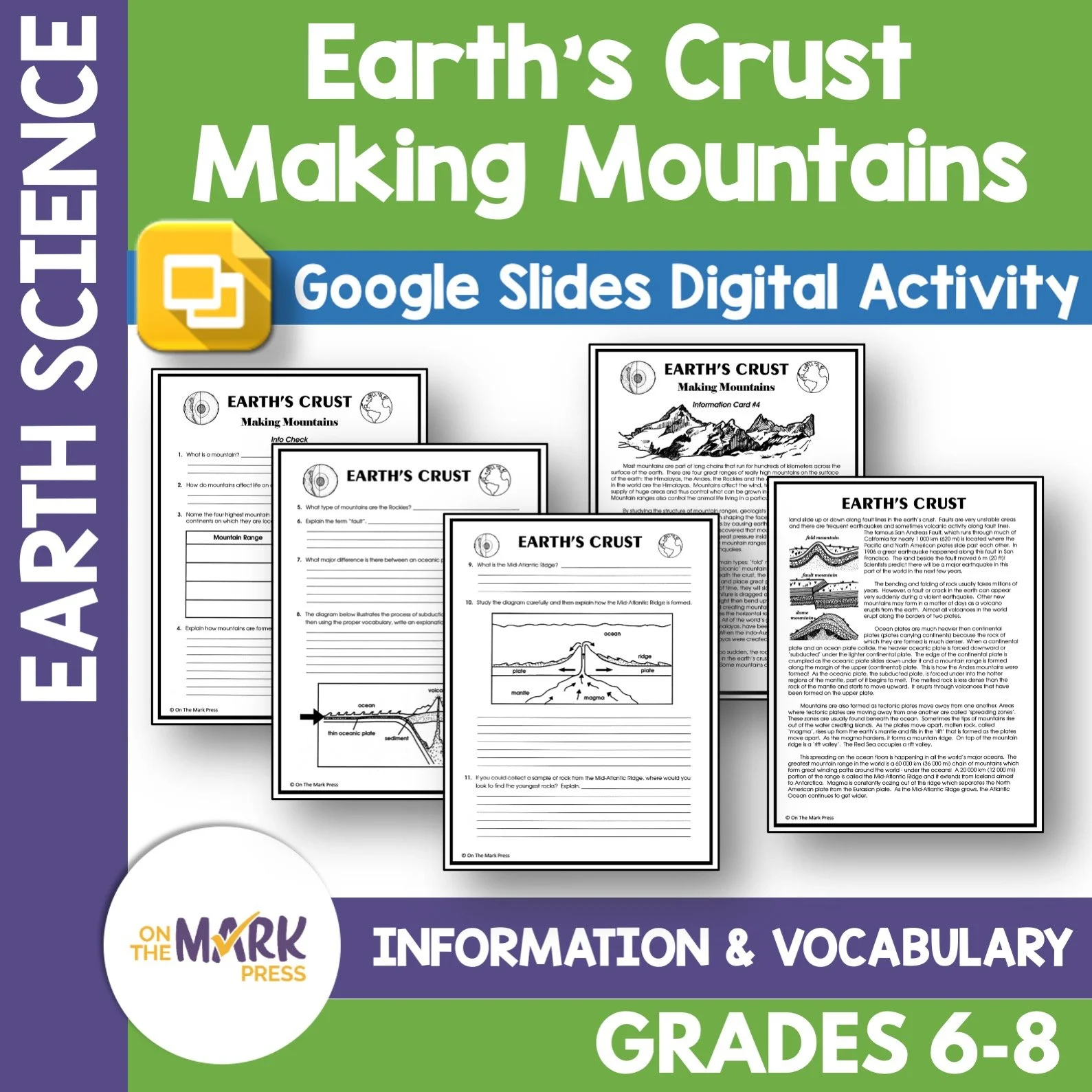 Earth's Crust Making Mountains, Google Slides - Grades 6-8 — EZ-Teach