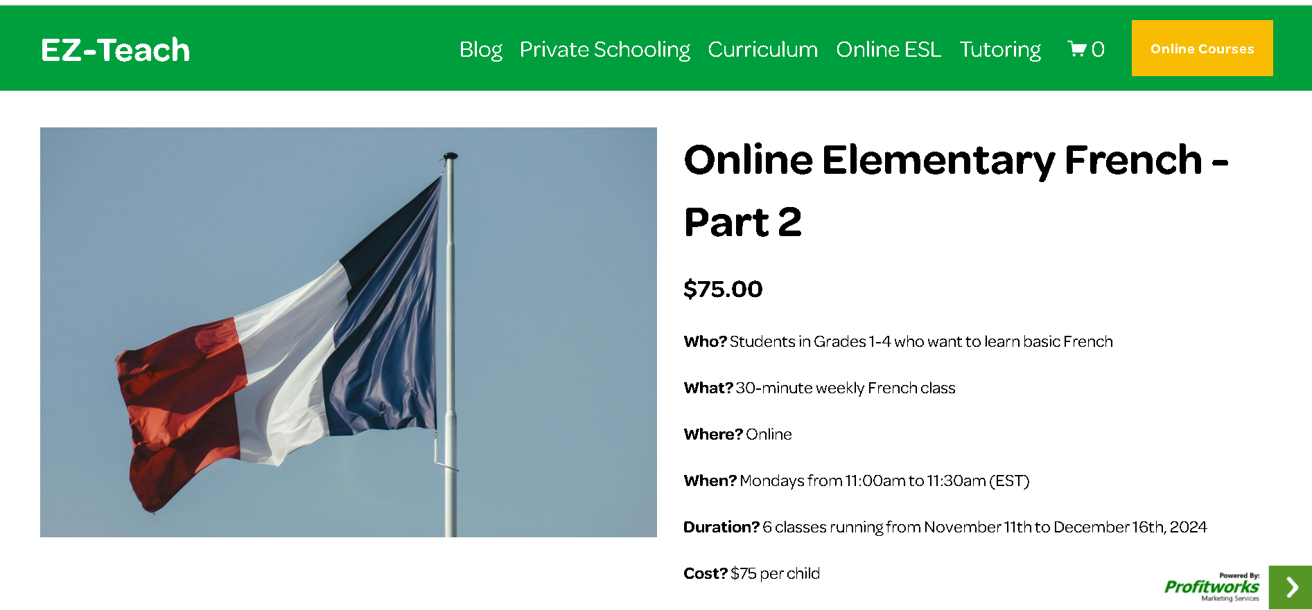 Kids Online French Class — EZ-Teach