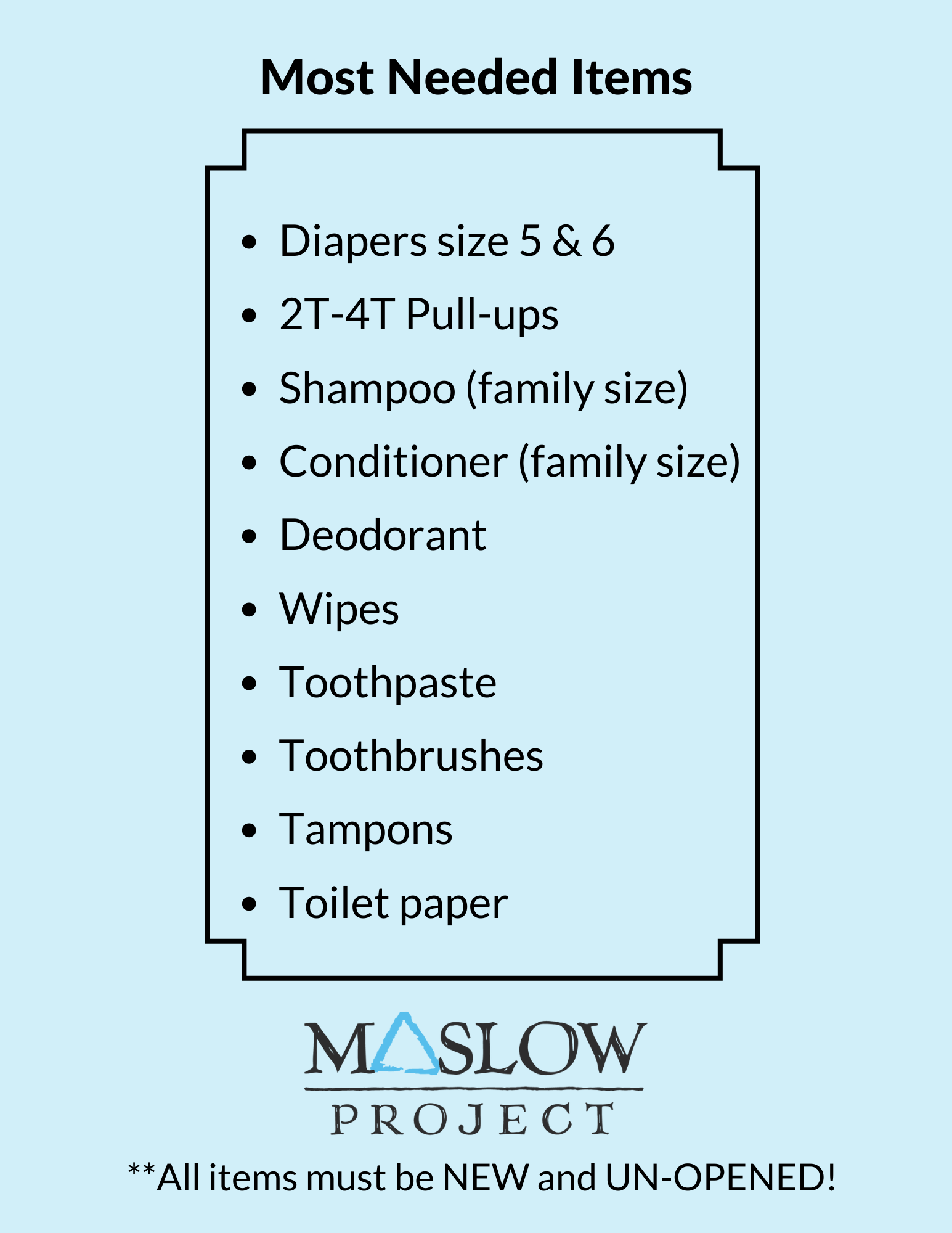 Maslow Project Hygiene & Shelf-Stable Food Drive — Medford Food Co-op