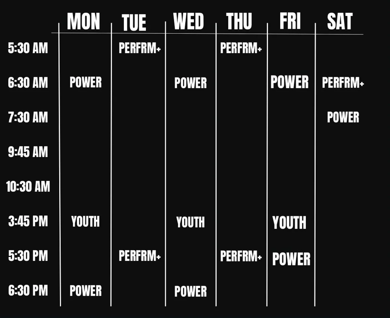 Group Sessions Timetable — TMC Fitness