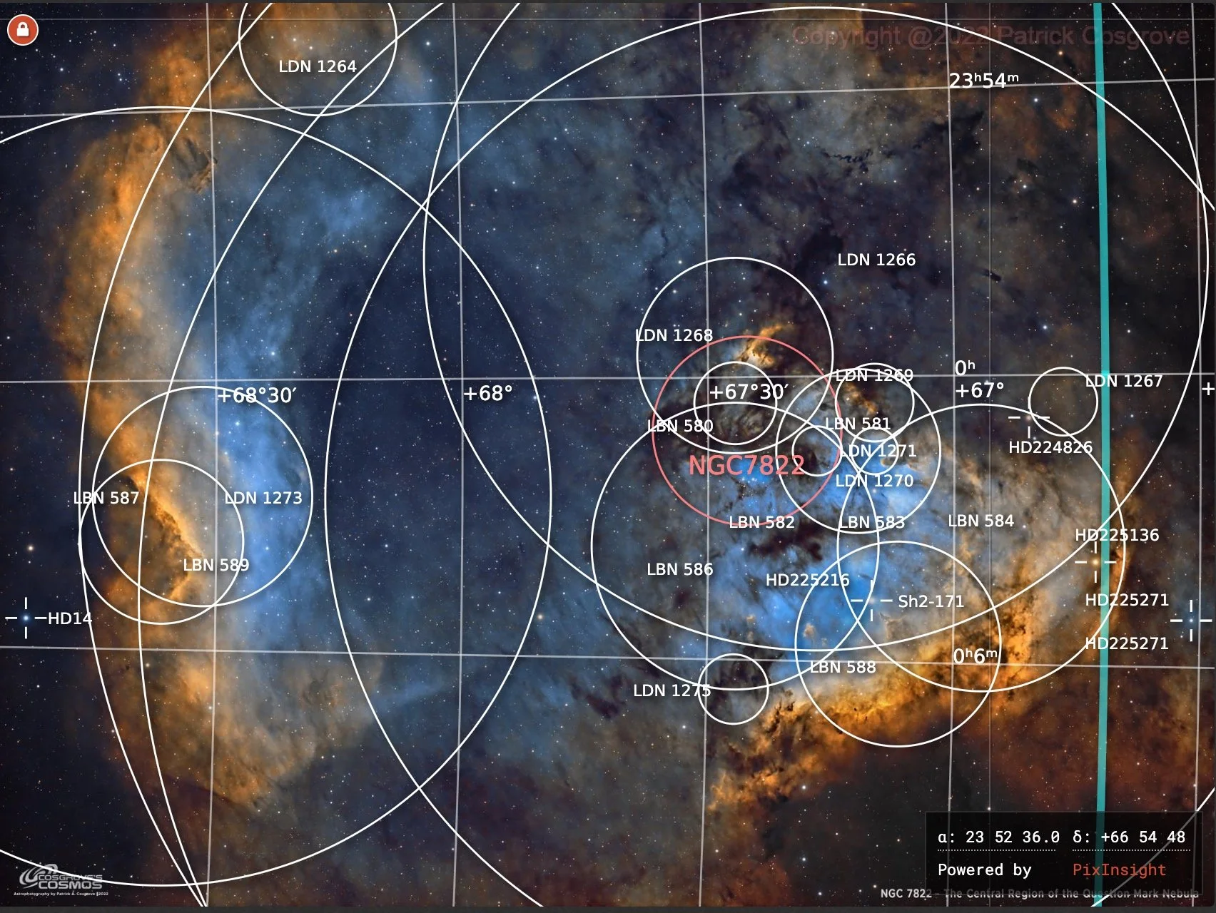 NGC 7822 - The Central Portion of the Question Mark Nebula (~14 hours ...