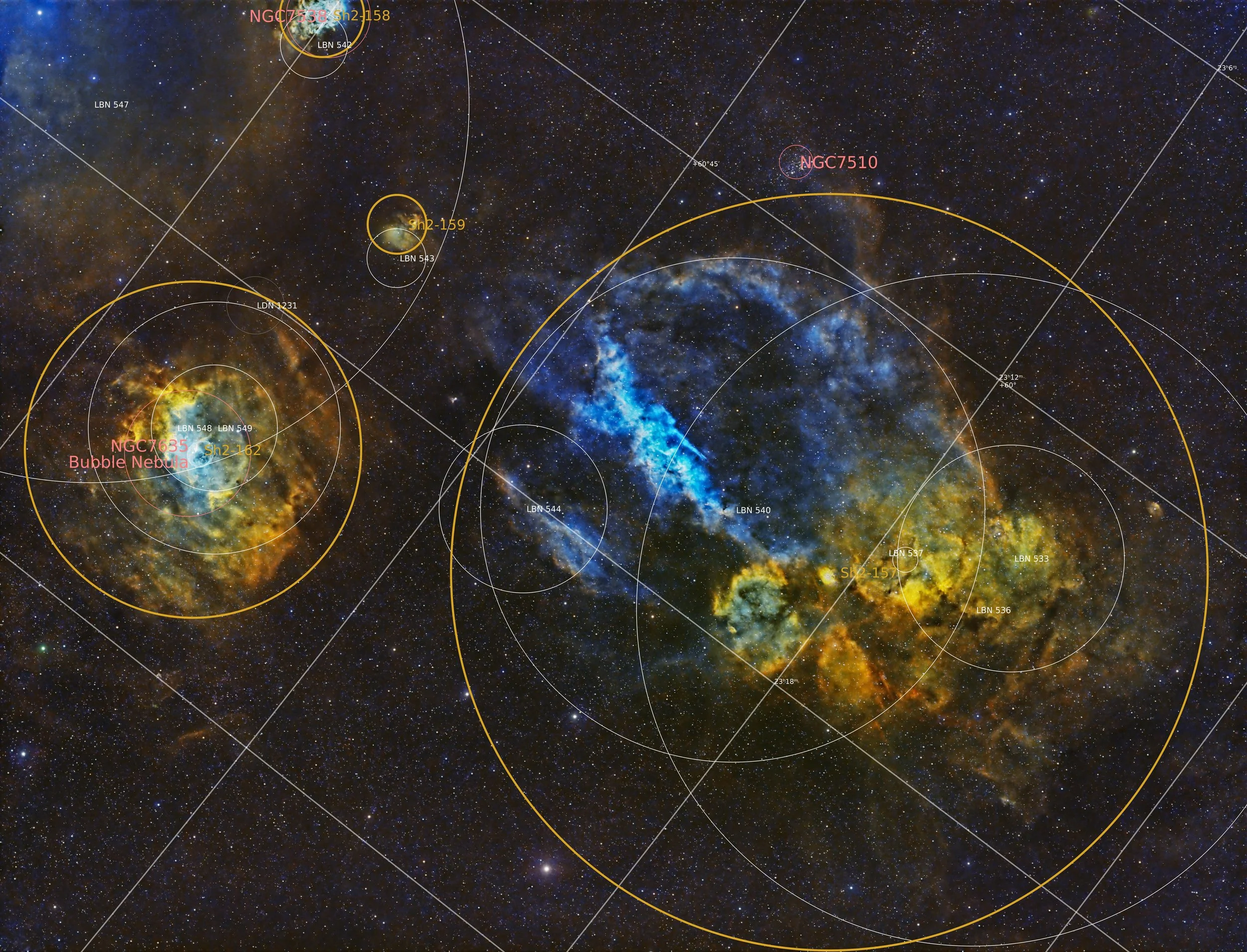 A Reprocess of SH2-157, The Lobster Claw Nebula - 4.25 hours in SHO ...