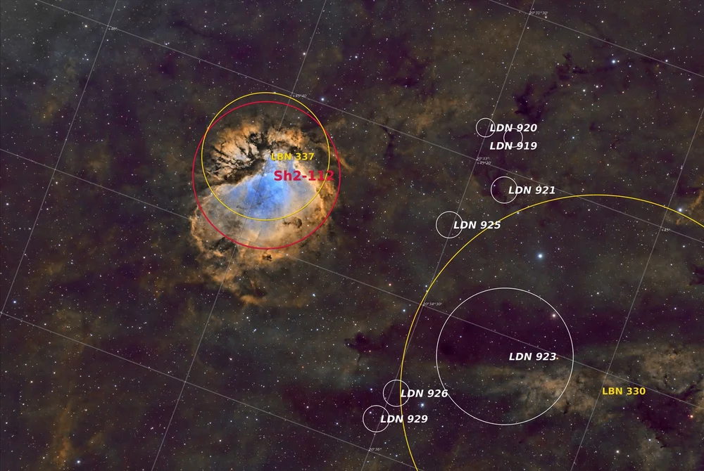 SH2-112 - A Diffuse Emission Nebula in Cygnus - 15.7 Hours in SHOrgb — Cosgrove's Cosmos