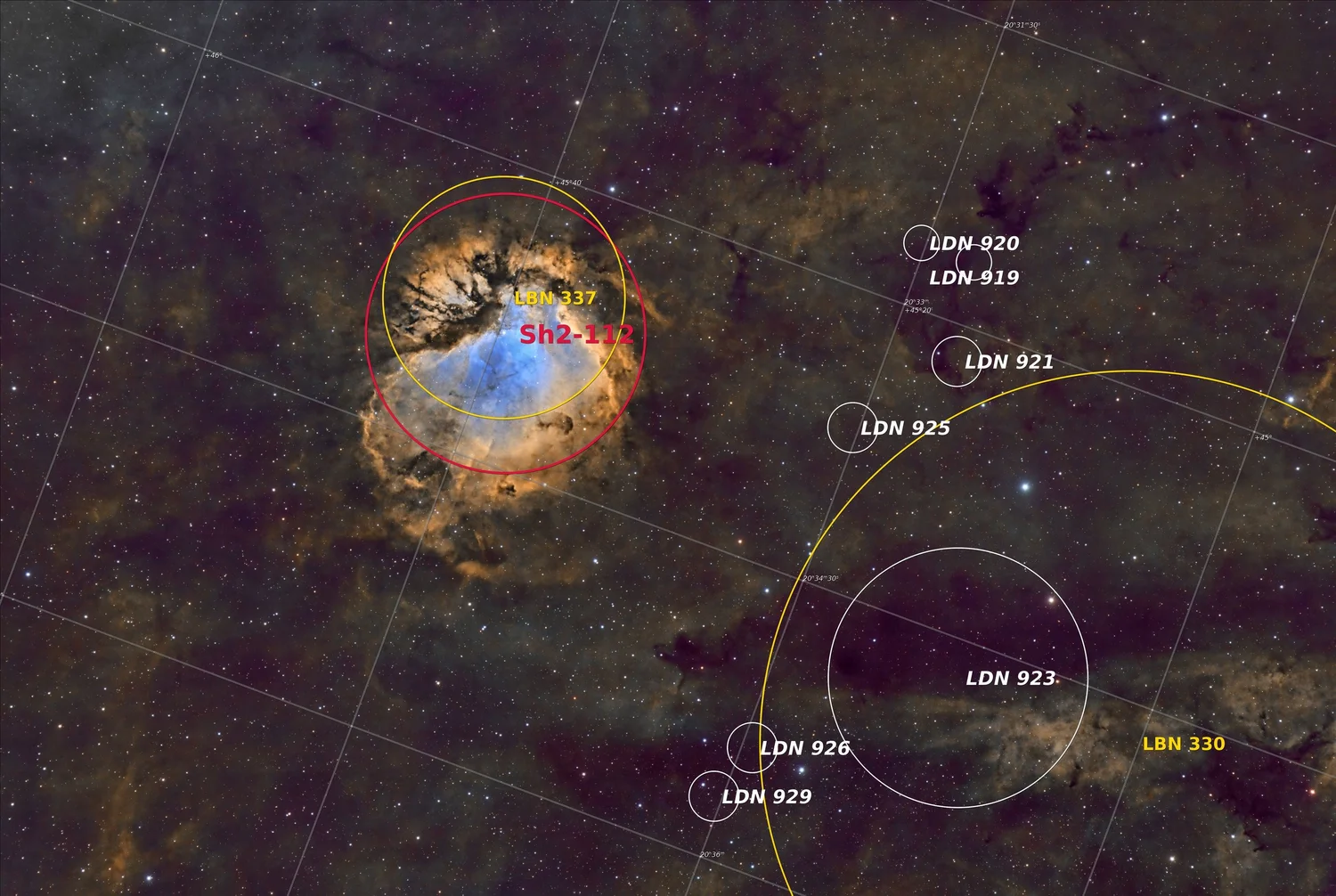 SH2-112 - A Diffuse Emission Nebula in Cygnus - 15.7 Hours in SHOrgb — Cosgrove's Cosmos
