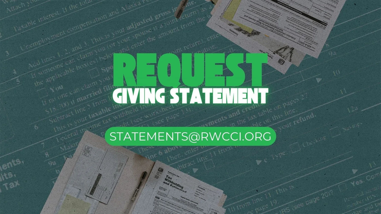 Tax Season | Request Your Giving Statements — Redeeming Word - RWCCI