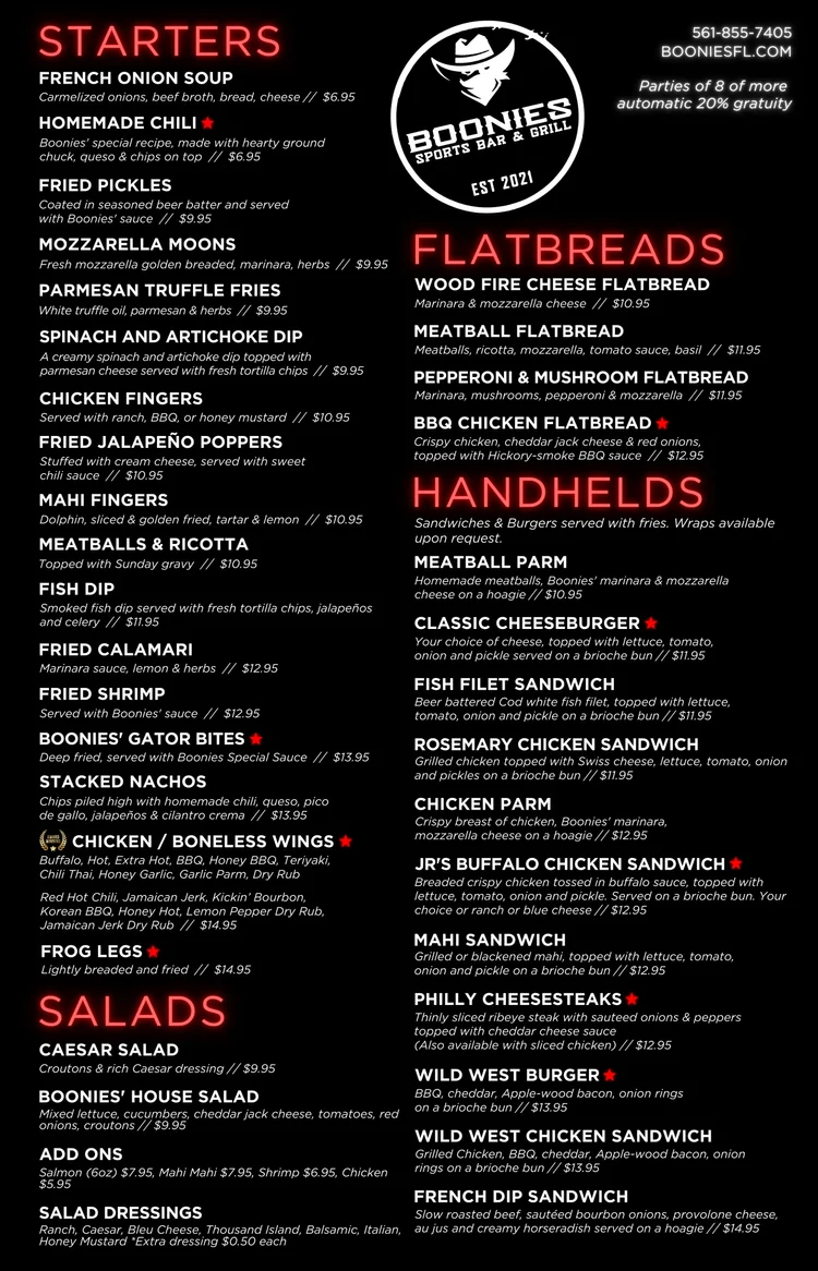 Boonies Sports Bar & Grill | Best Live Music, Wings & Drinks in Loxahatchee