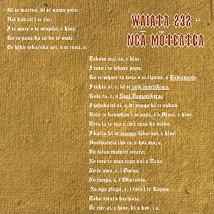 Ngā Mōteatea Hōrū — He Kapunga Oneone