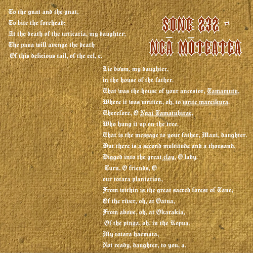 Ngā Mōteatea Hōrū — He Kapunga Oneone