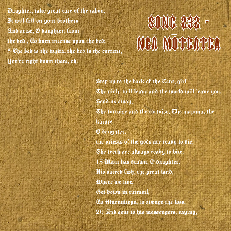 Ngā Mōteatea Hōrū — He Kapunga Oneone