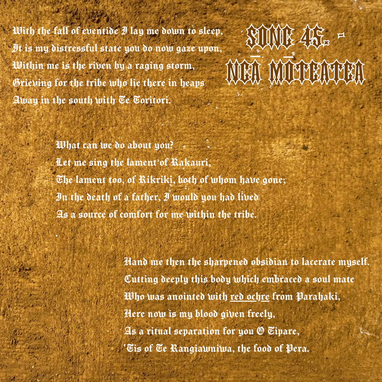 Ngā Mōteatea Hōrū — He Kapunga Oneone