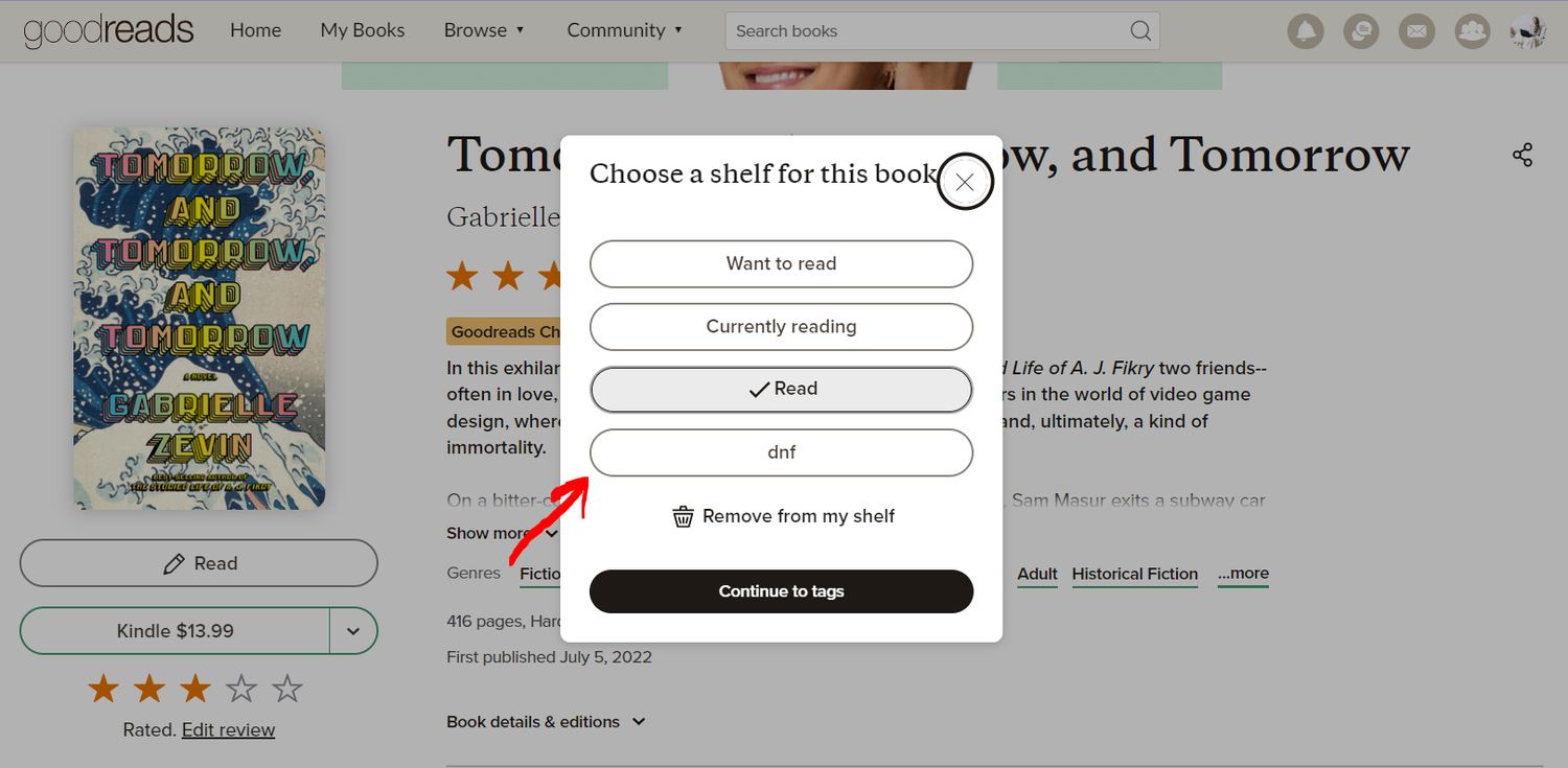 How to Create a ‘DNF’ Shelf on Your Goodreads Profile — Books Are My ...