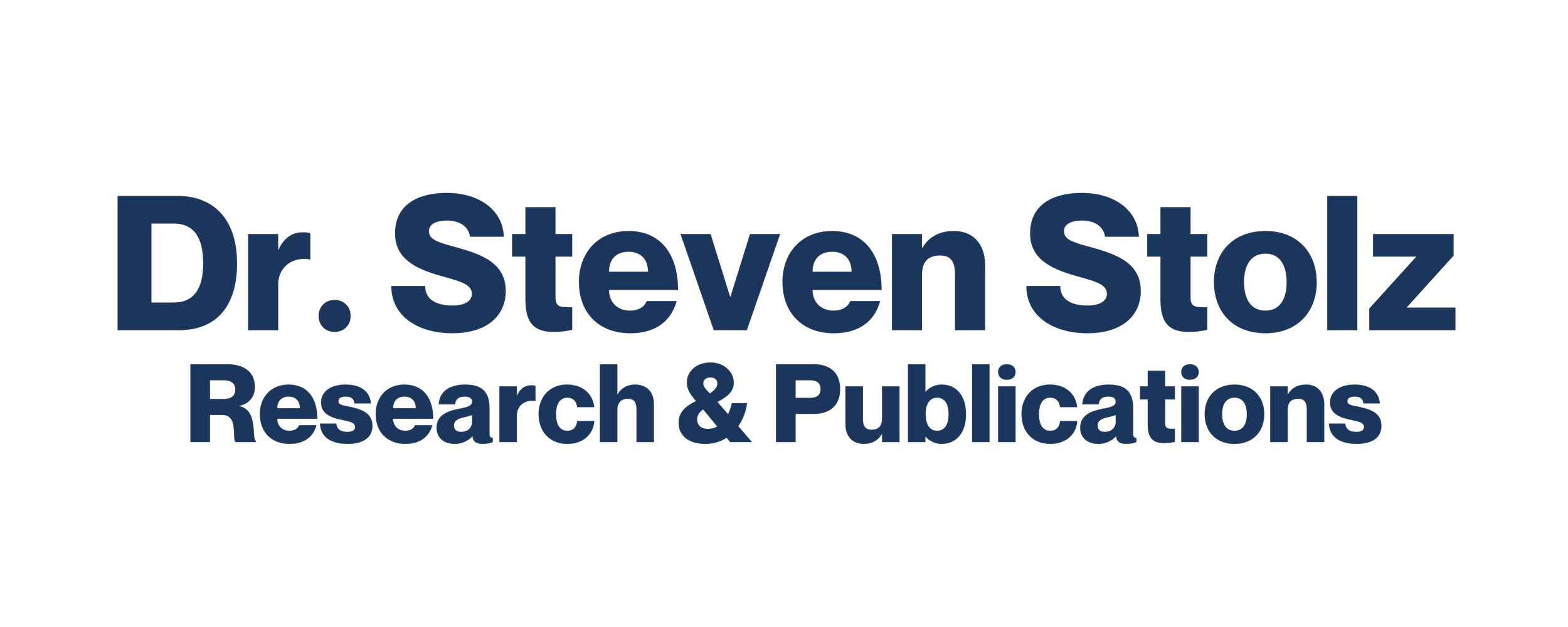 Research & Publications — Dr. Steven Stolz