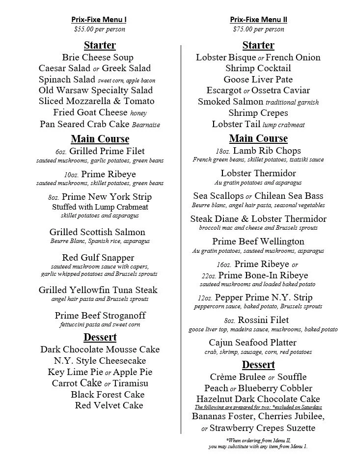 PRIX-FIXE Menu — Home